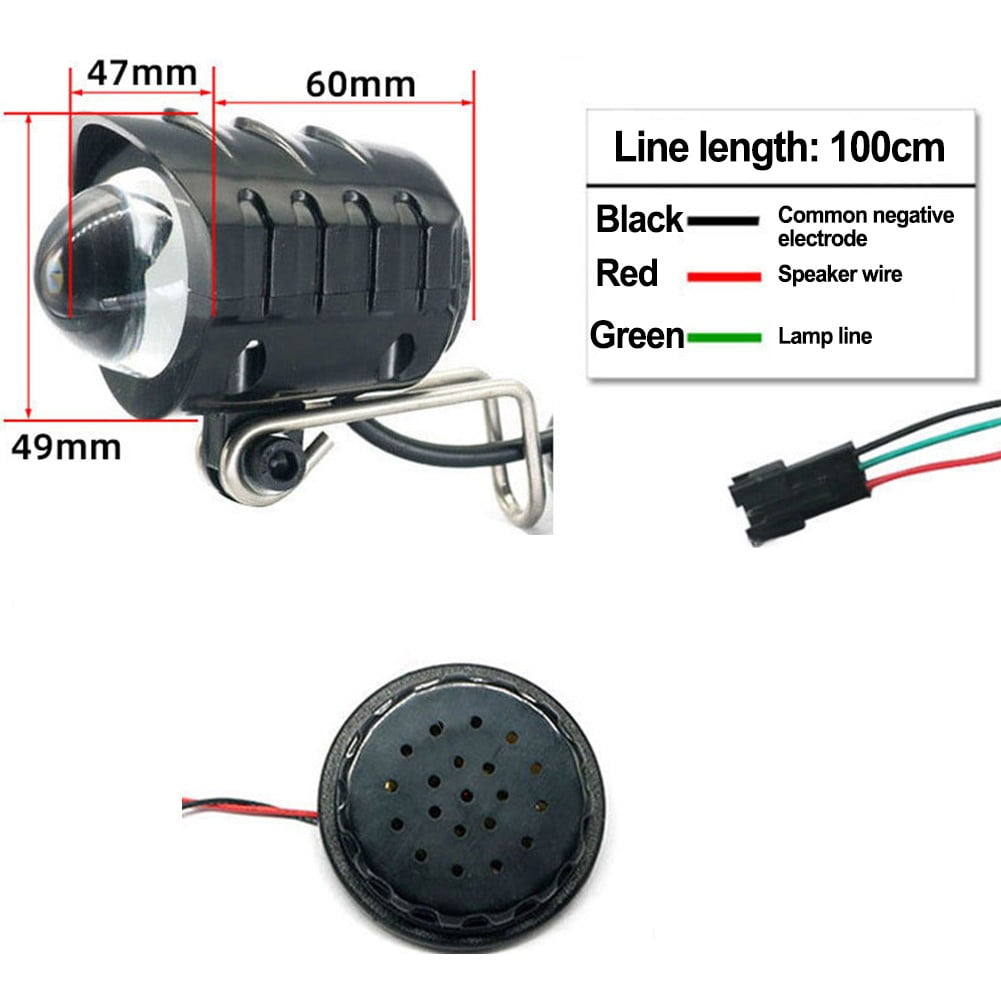 Electric Car Led Headlights Aluminum Alloy Headlights with Horn Lens ...