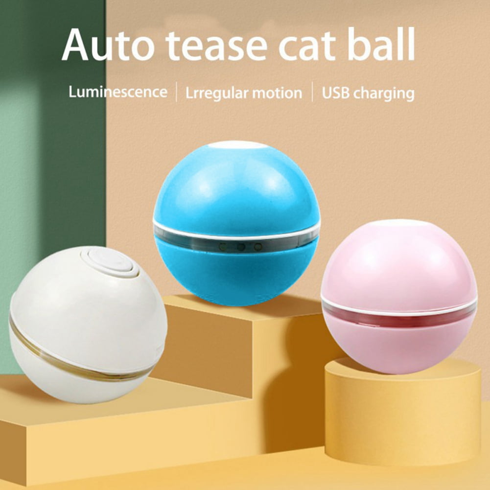 Electric Cat Ball Toy Interactive Self Auto Rotating Pet Ball with Bell ...