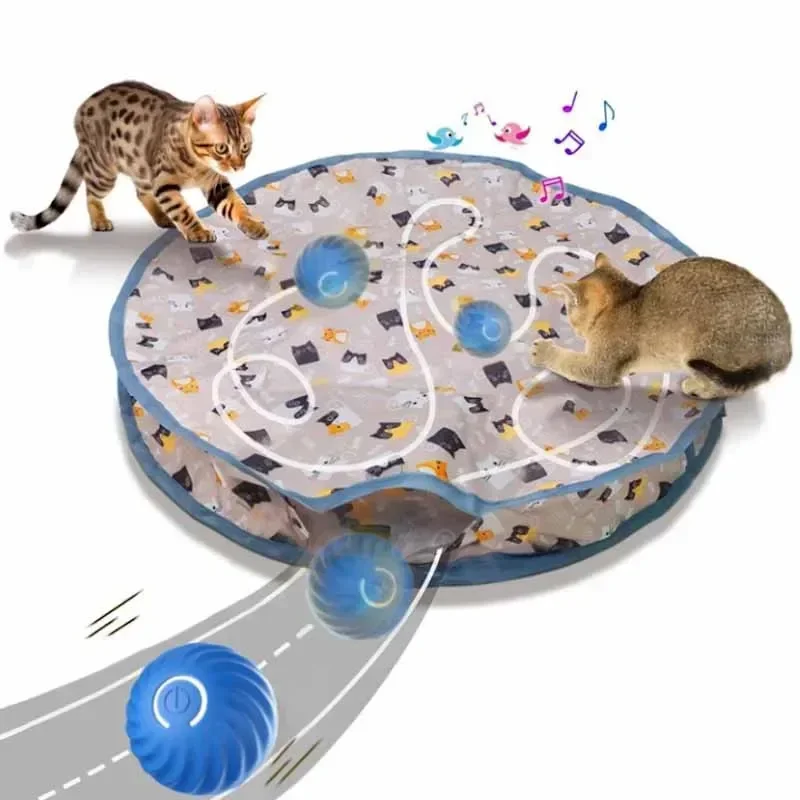 Electric Cat Toys, Hide and Seek Kitten Toy, Chirping & Motion ...