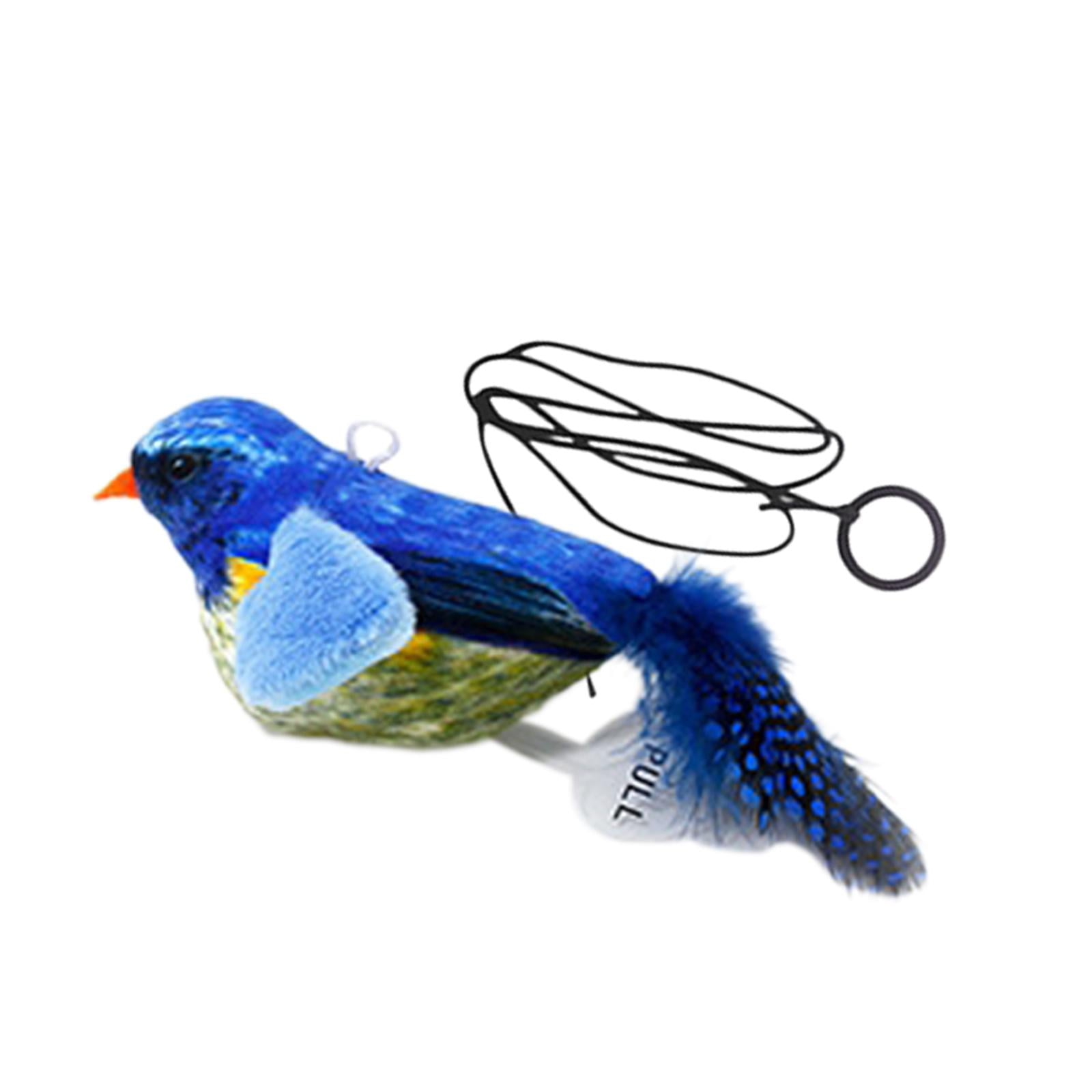 Electric Cats Toy Interactive Bird Feathered Plush Squeaking Bird for ...
