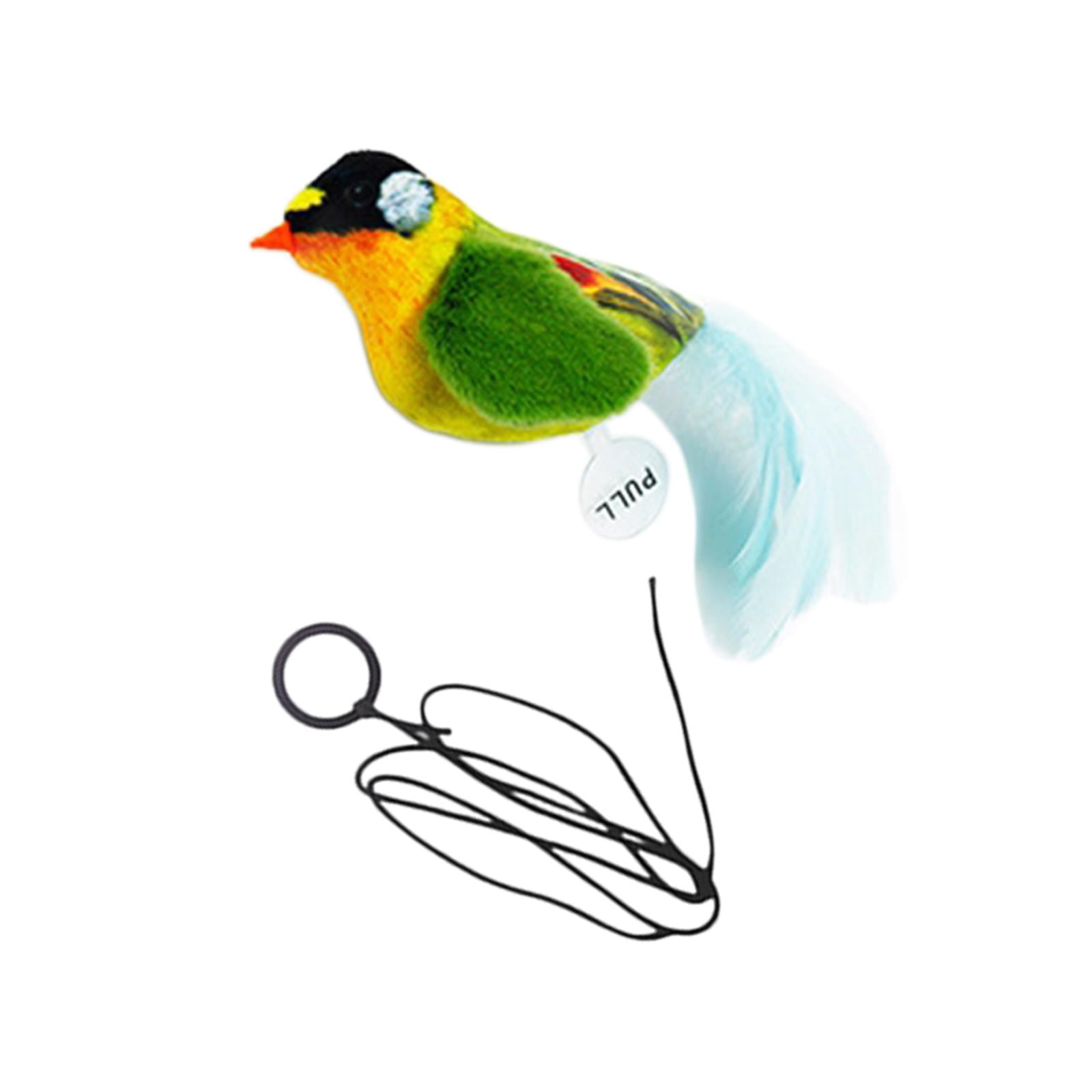 Electric Cats Toy Interactive Bird Feathered Plush Squeaking Bird for ...