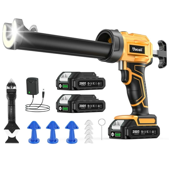 Electric Caulking Gun, Cordless Caulking Gun with 2x 2000mAh Batteries ...