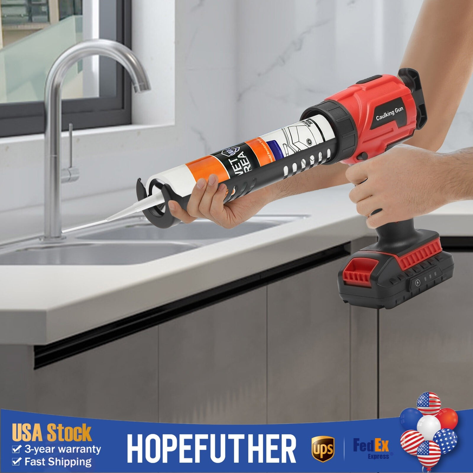 Electric Caulking Gun Handheld Glass Mastic Glue Caulk Gluing Tool ...