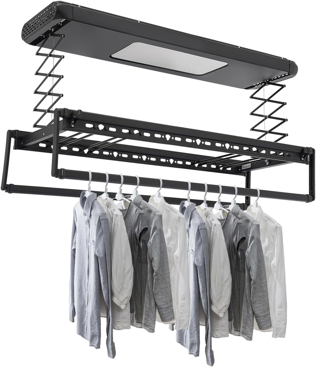 Electric Ceiling Clothes Drying Rack, Double Rod Retractable Laundry ...