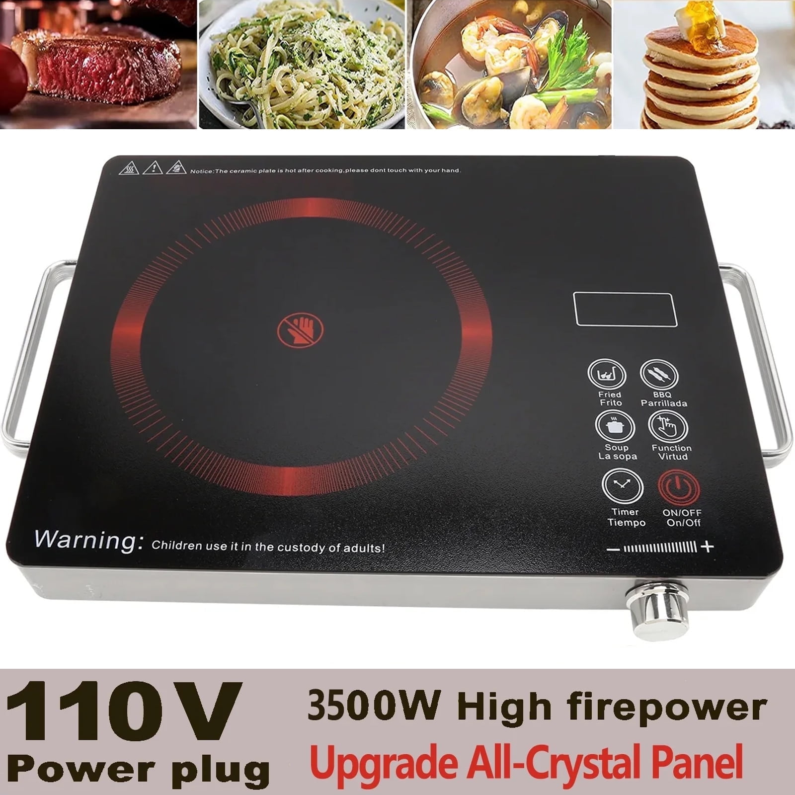 Electric Ceramic Stove, 3500W Portable Cooktop, Infrared Induction ...