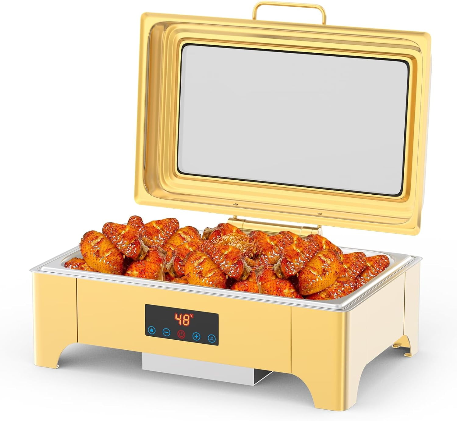 Electric Chafing Dish, 9QT Full Size Touch Screen Chafing Dishes for ...