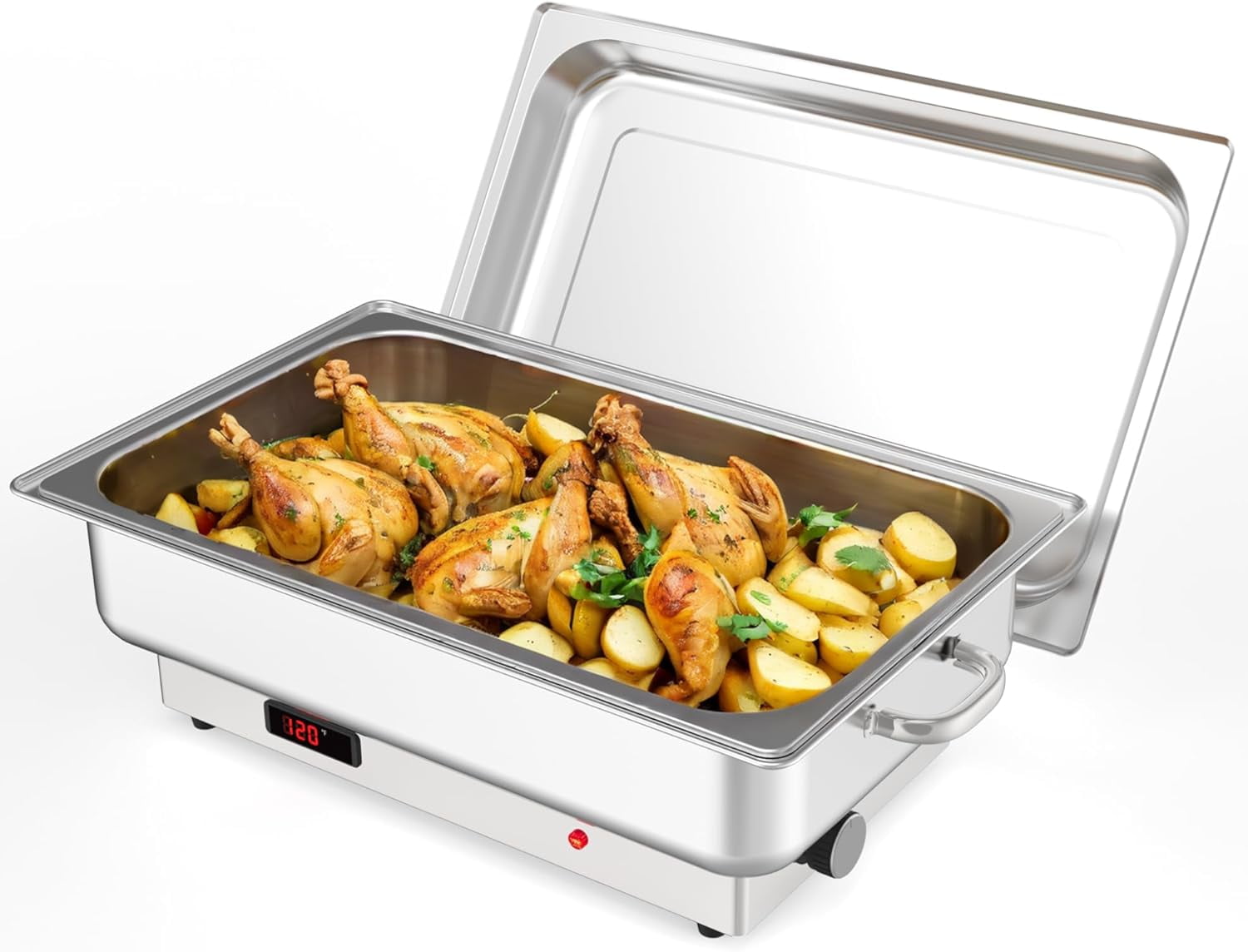 AOILE Electric Chafing Dish Buffet Set, 1 Pack 9QT Full Pan Stainless ...