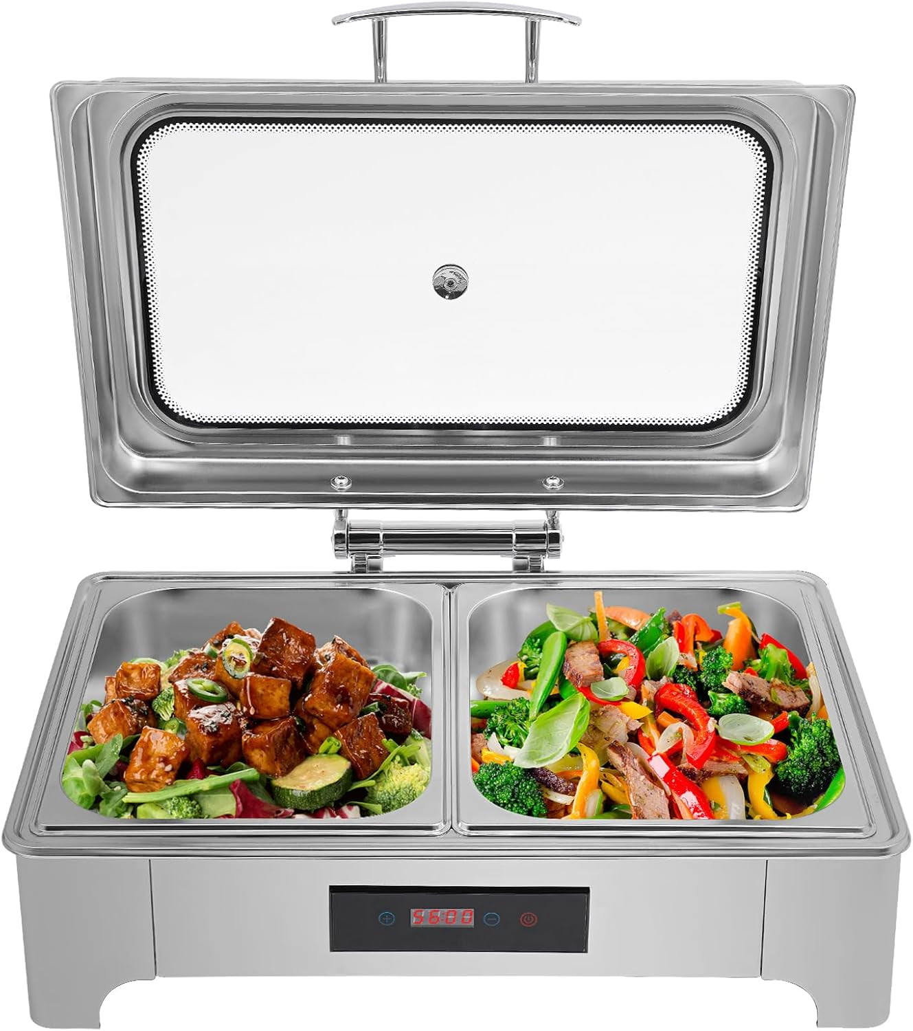 Electric Chafing Dish Buffet Set, 2 x 4.5Qt Buffet Server Food Warmer 2 ...