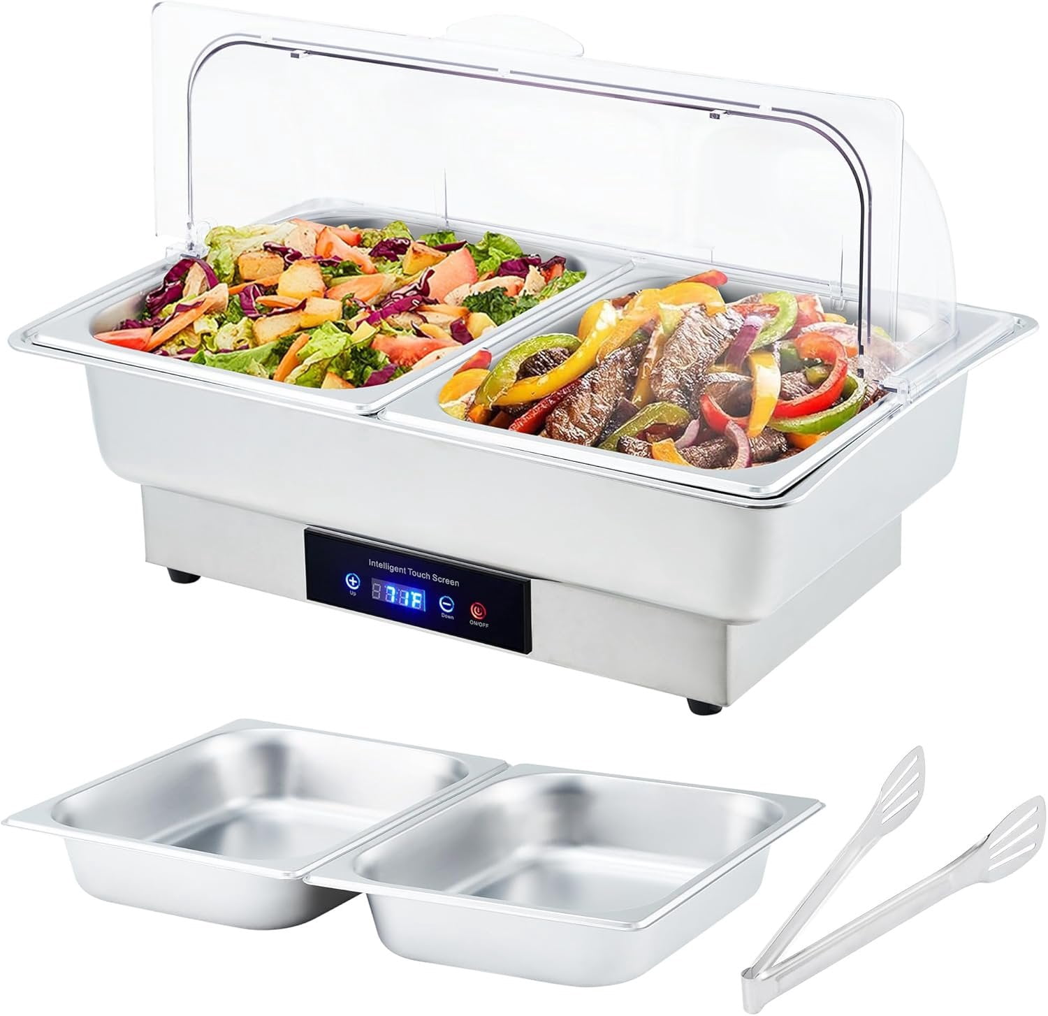 Electric Chafing Dish Buffet Set, 9 QT Stainless Steel Warmer with ...