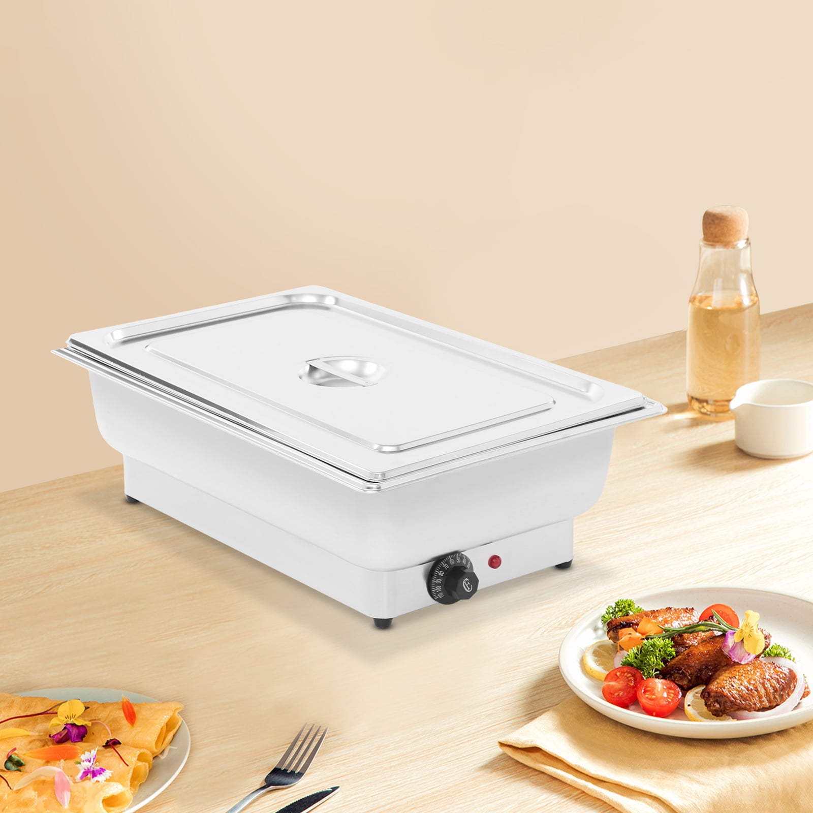 Electric Chafing Dish, Single Pan 13.5L/14.27QT Rectangular Buffet Food ...