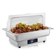 ROVSUN 6 Quart Roll Top Chafing Dish Set, Stainless Steel Buffet Server ...