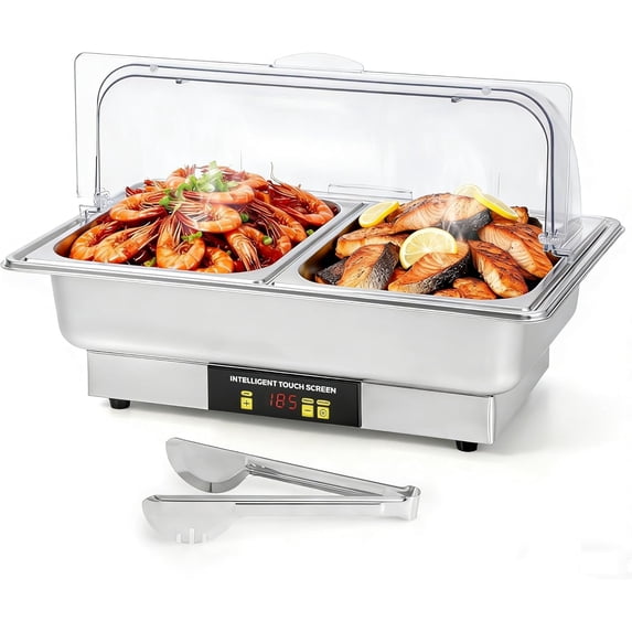 Electric Chafing Dishes for Buffet, 9.5QT Stainless Steel Food Servers ...