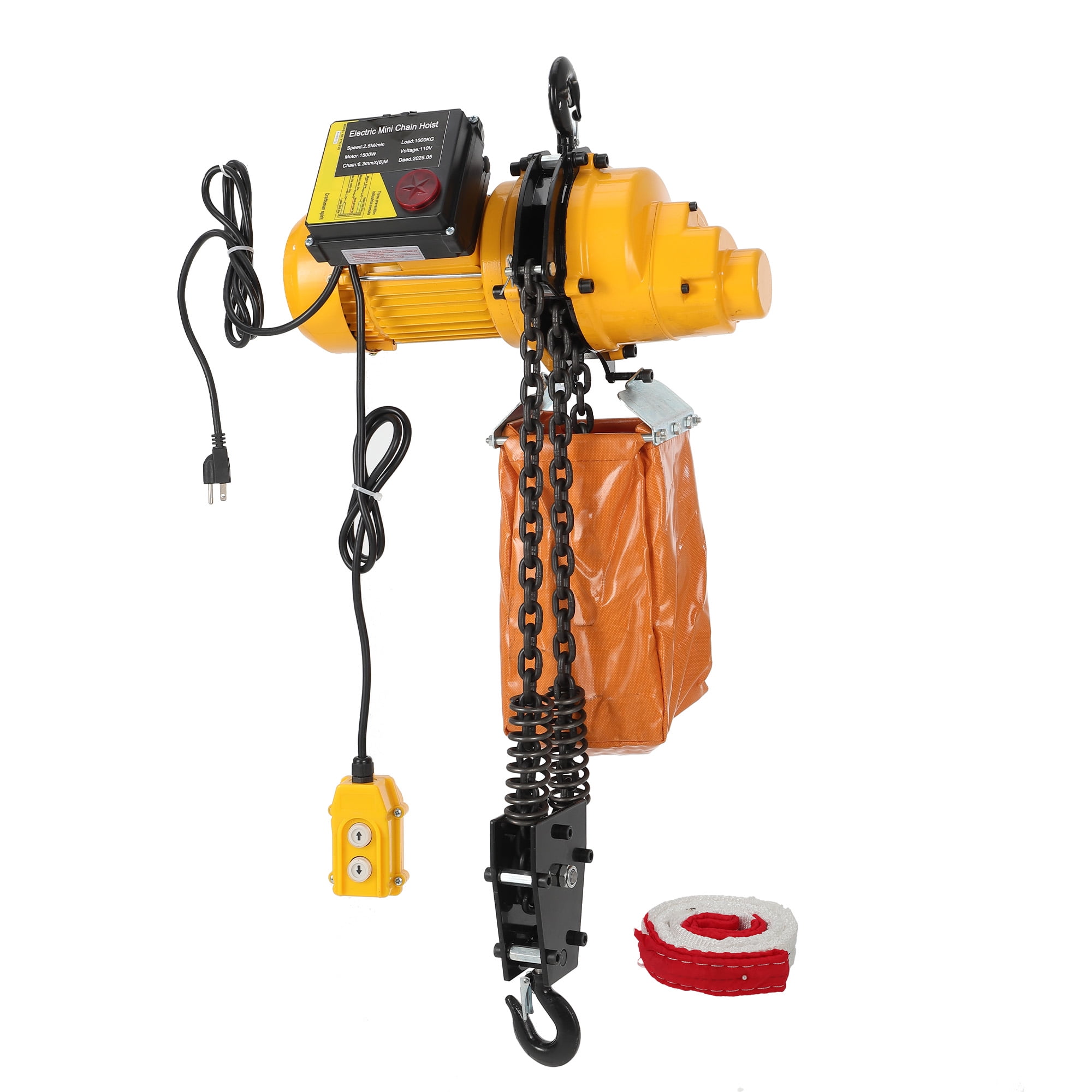 Electric Chain Hoist 2200Lbs 15Ft Lift Height Single Phase Overhead ...