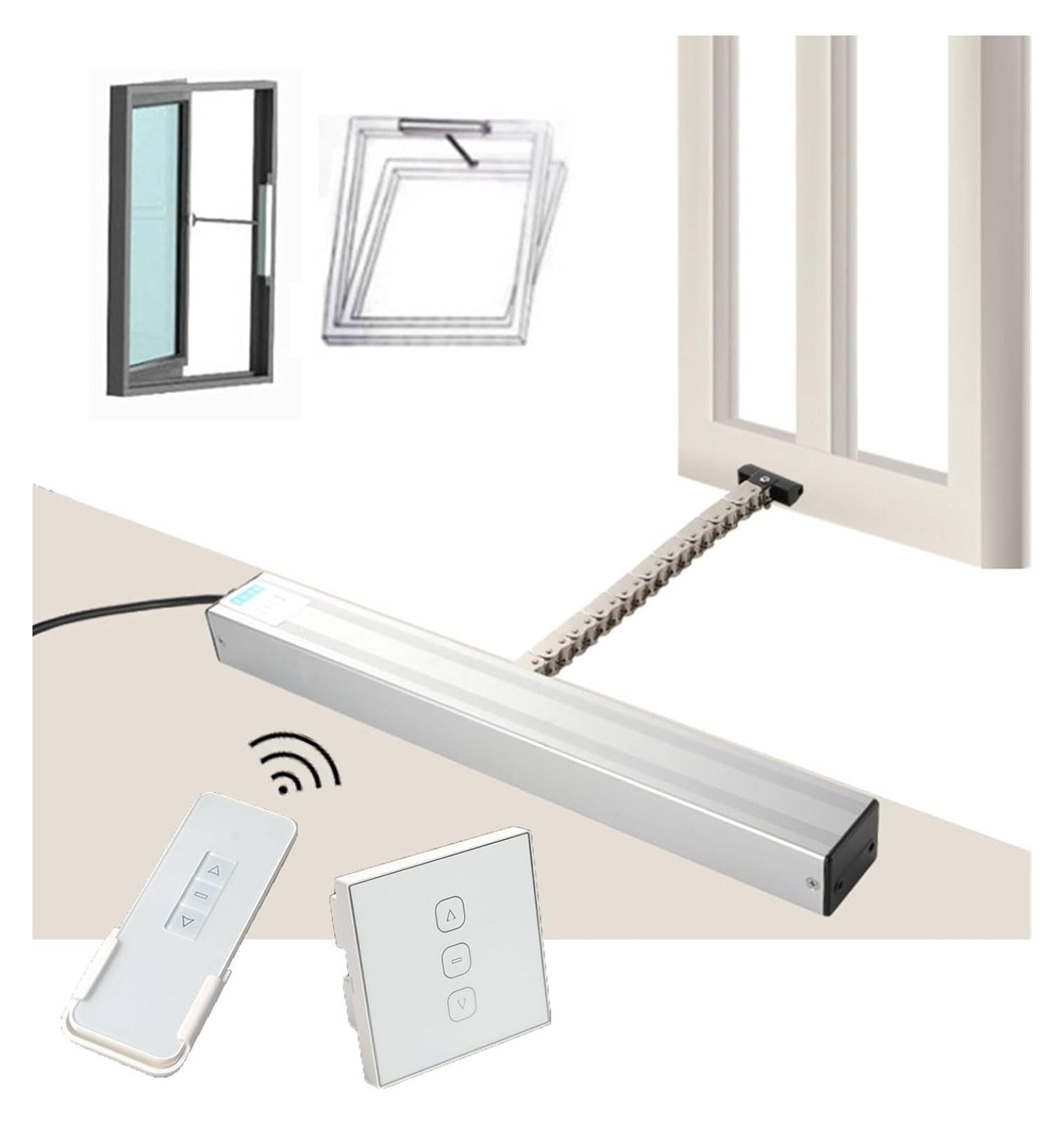 Electric Chain Window Opener with Control and Switch, DC24V Automatic ...