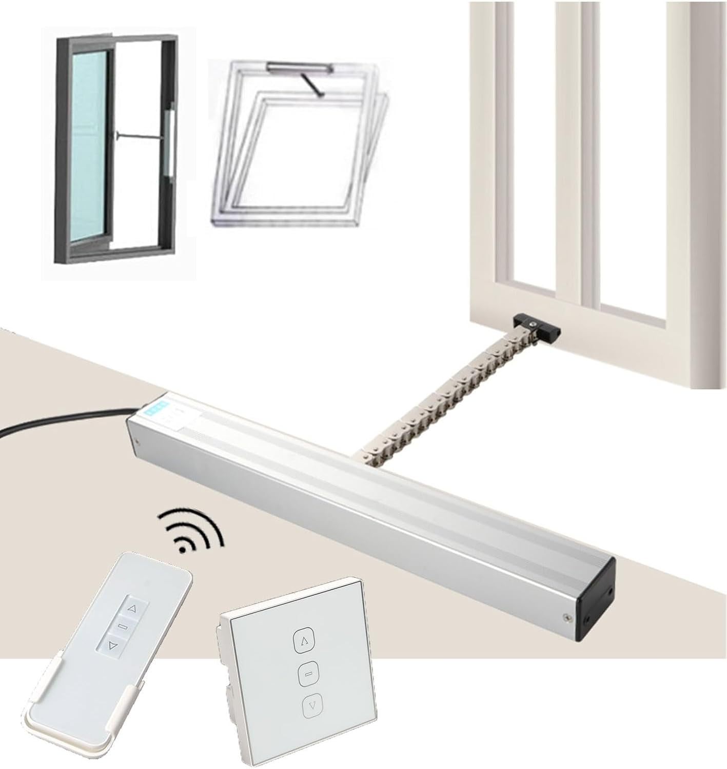 Electric Chain Window Opener with Remote Control and Switch, DC24V ...