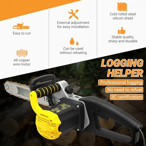 Electric Chainsaw,Copper Motor Electric Chainsaw Thickened Barrier ...