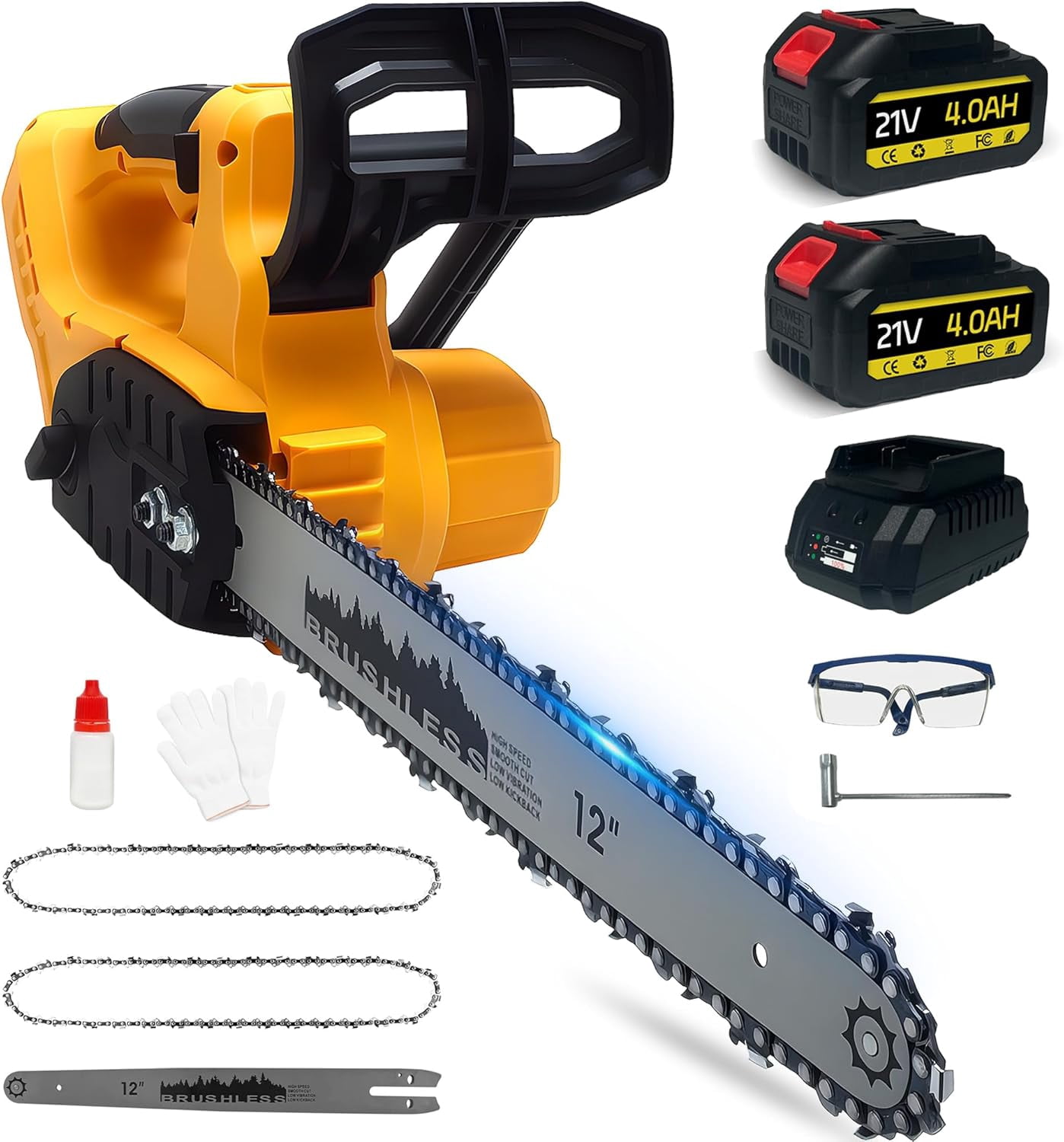 Electric Chainsaw Cordless, 12 Inch Chainsaw for Makita 18V Battery ...