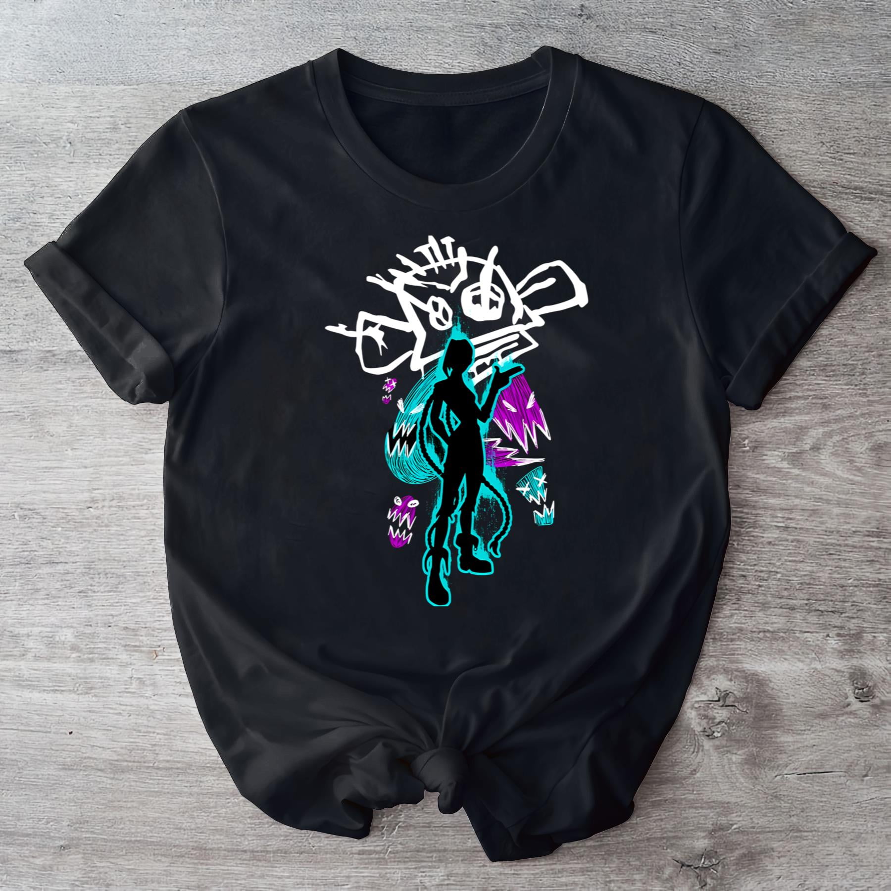Electric Chaos Anime-Inspired Shirt, Blue Braid Blaster Girl Graphic ...