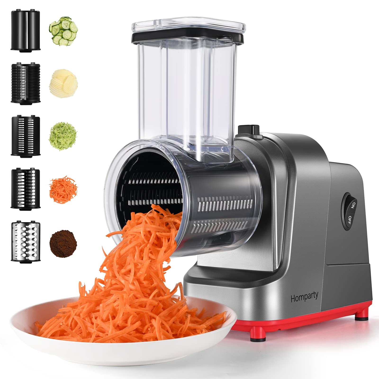 Electric Cheese Grater, 250W Professional Electric Slicer Shredder ...