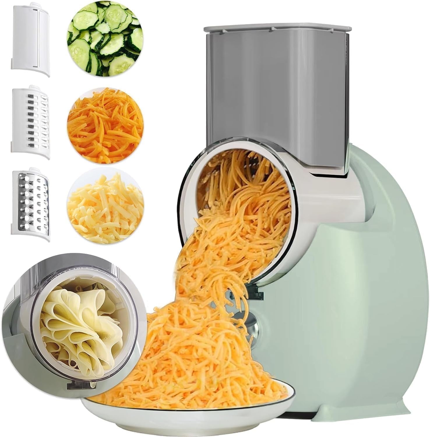 Spalivivre Electric Cheese Grater - Automatic Rotary Cheese Grater with ...