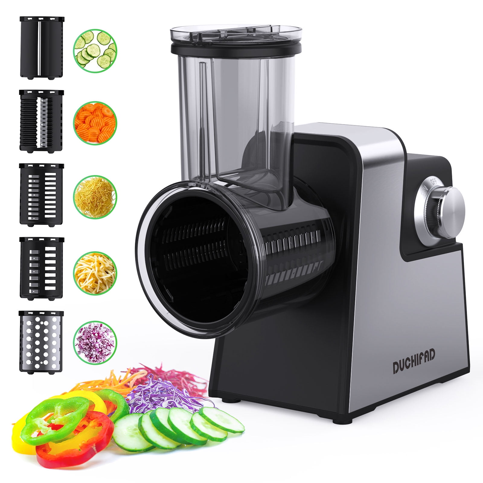 Electric Cheese Grater, Electric Slicer Shredder with 5 Versatile ...