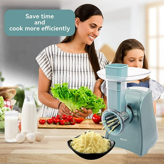 Electric Cheese Grater Machine - 150W Motor, 5 Interchangeable Blades ...