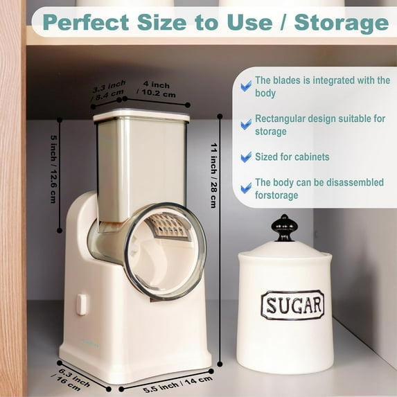 Electric Cheese Grater, Salad Maker With 5 Different Shapes of Blades ...