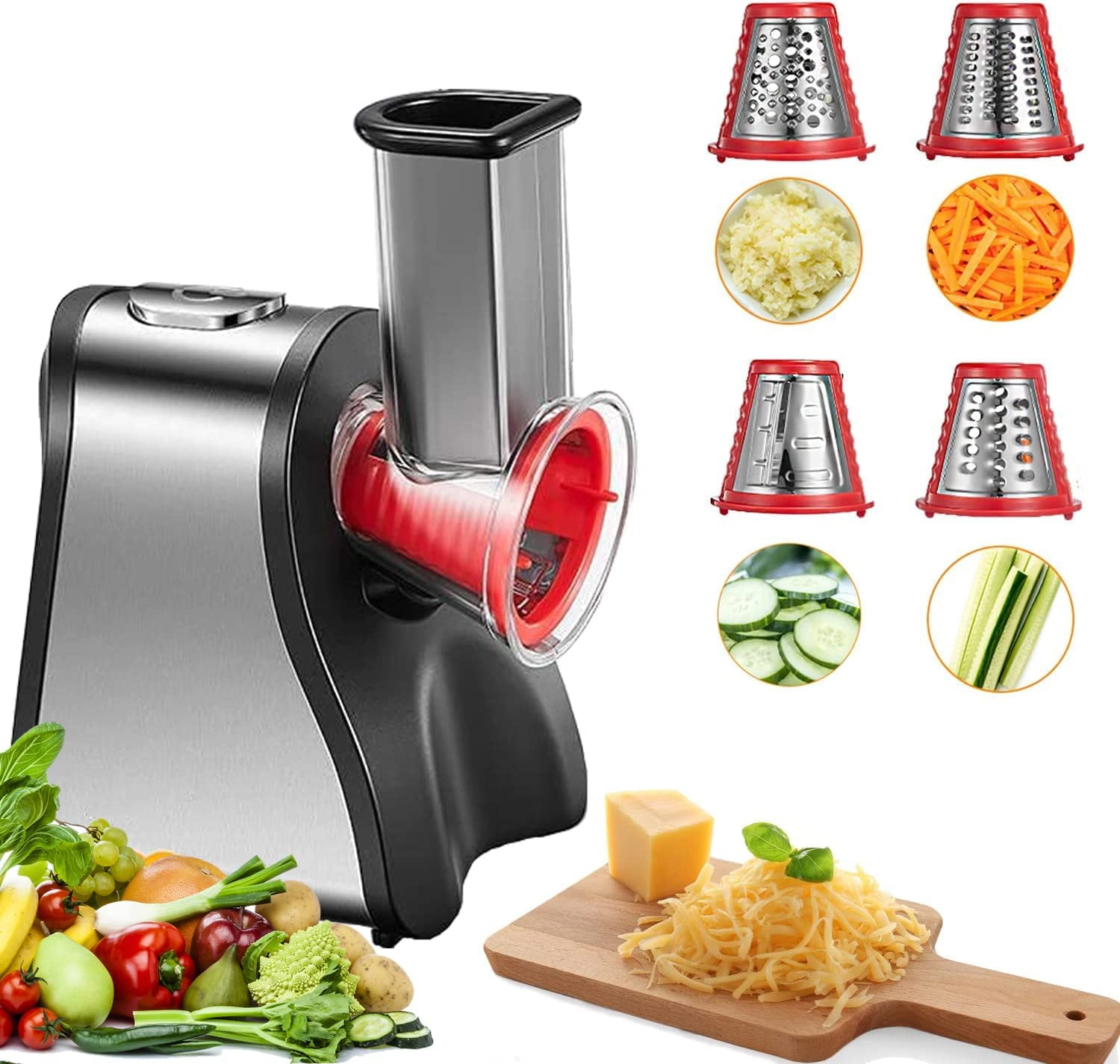 Electric Cheese Grater Salad Maker, Electric Slicer Shredder for Home ...