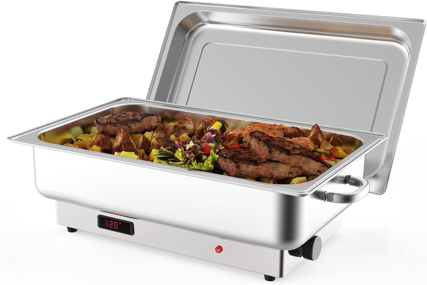 Electric Chef Chafing Dish Buffet Set 9QT Buffet Servers and Warmers Digital Display Temperature ...