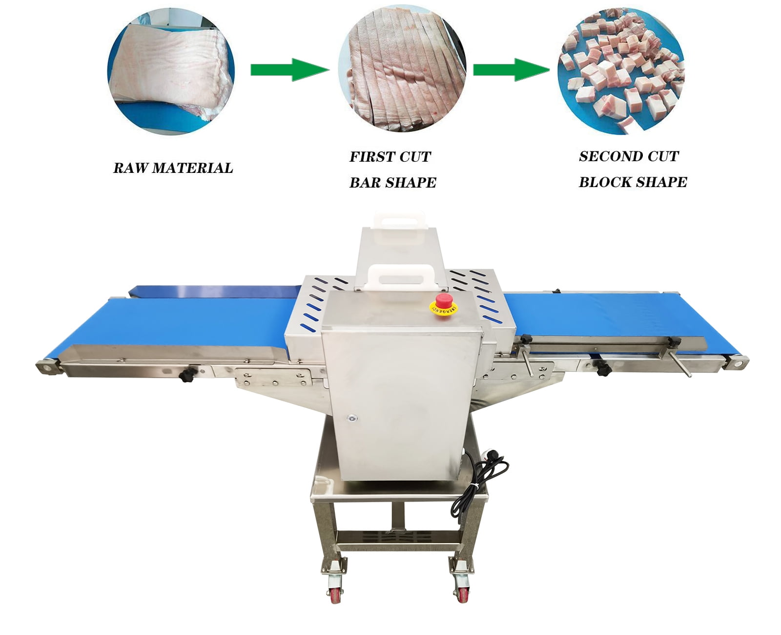 Electric Chicken Meat Strip Cutting Machine Fresh Meat Cutter Cube ...