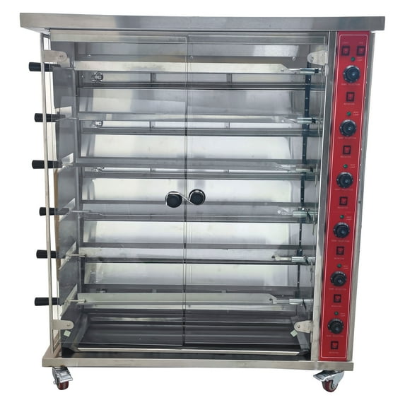 Electric Chicken Rotisserie Machine 220V 6 Rolls Automatic Rotary ...