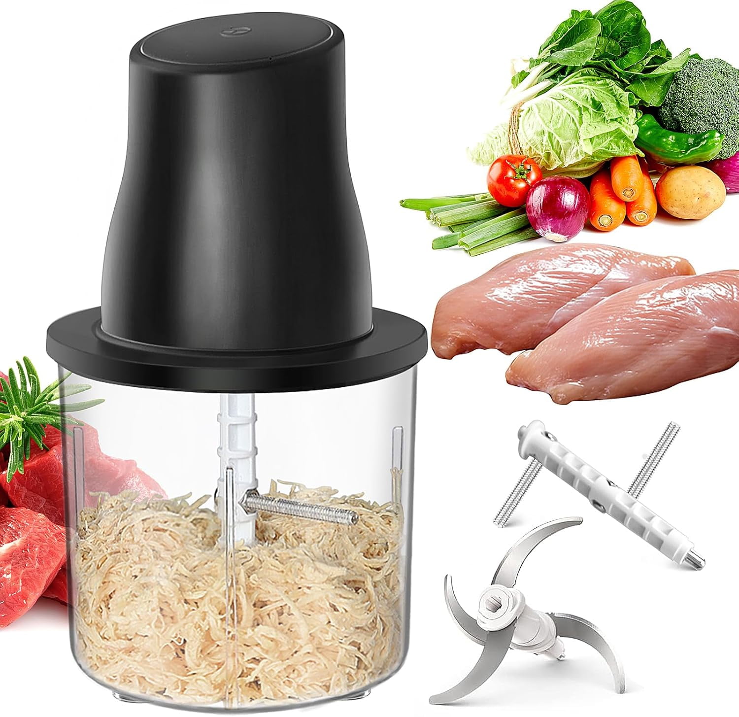 Electric Chicken Shredder, Automatic Food Chopper with Chicken Breast ...