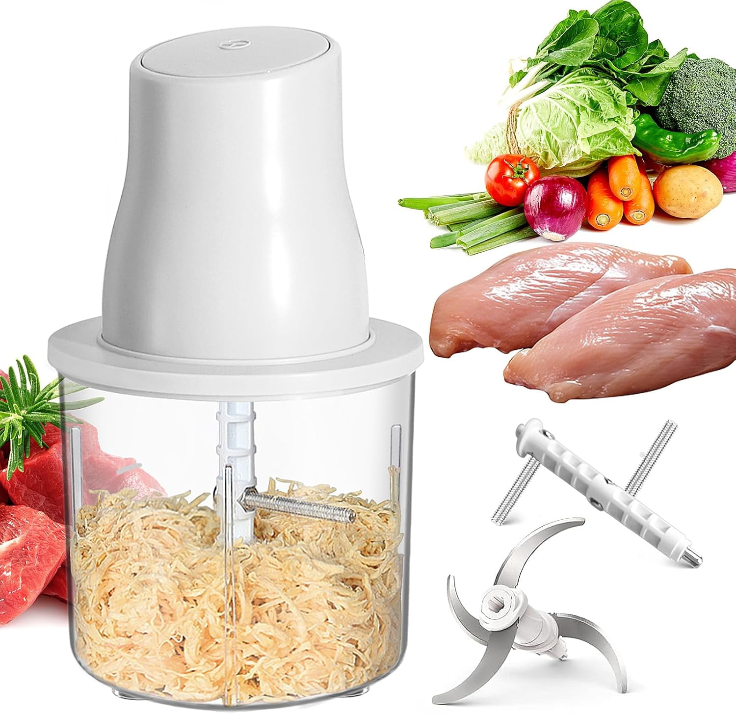 Electric Chicken Shredder, Automatic Food Chopper with Chicken Breast ...