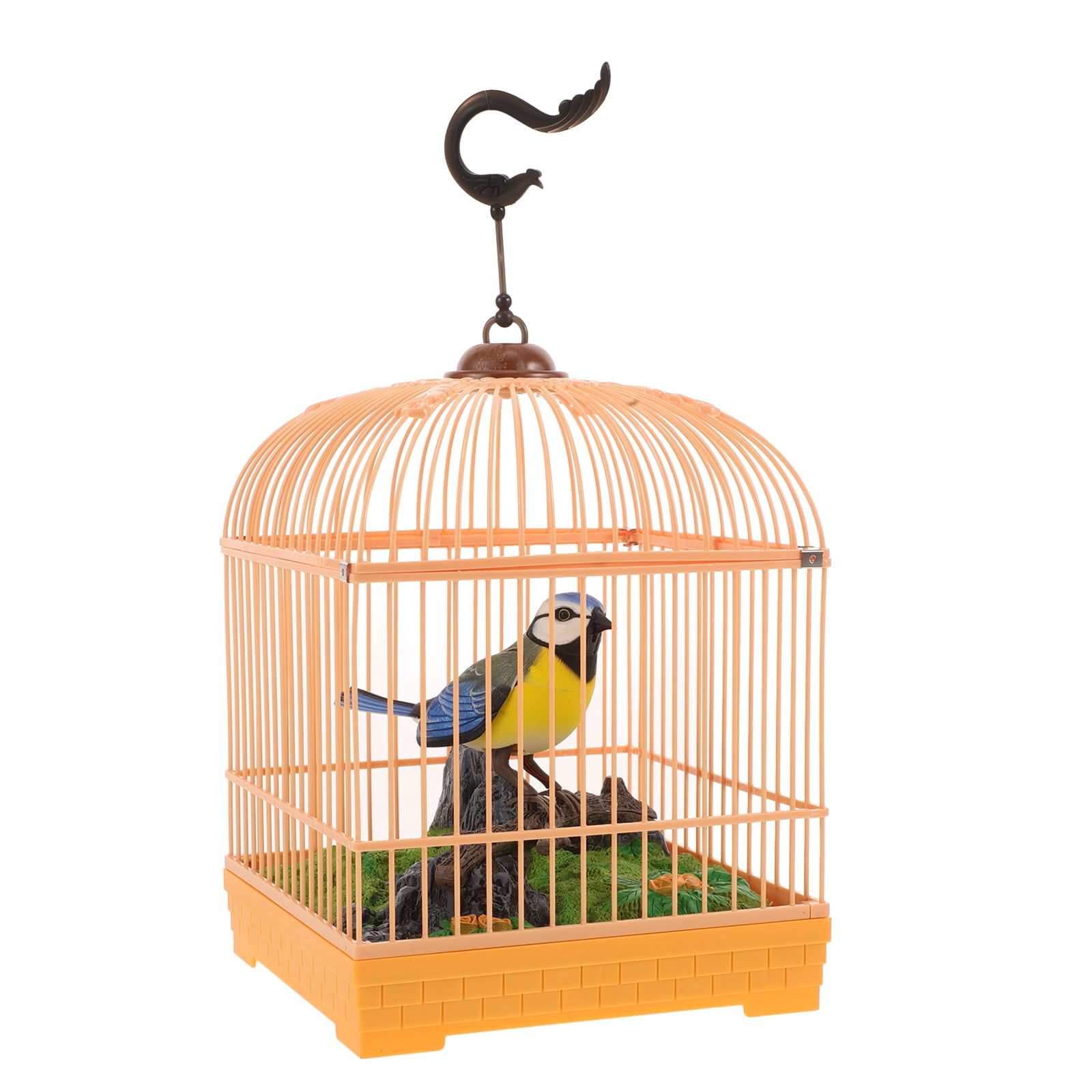 Electric Chirping Bird Toy with Cage Realistic Sounds Motion Activated ...