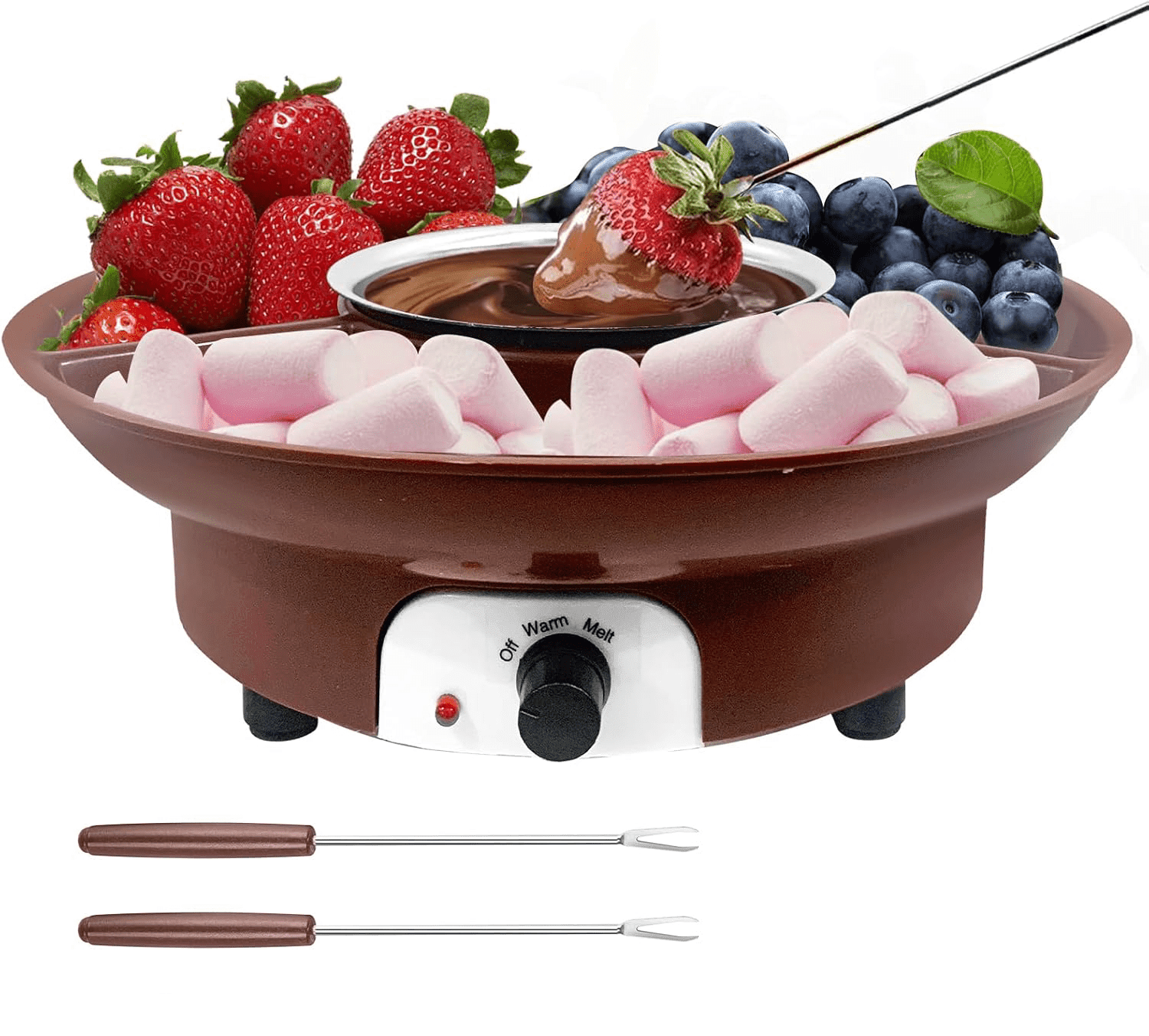Electric Chocolate Melting Pot Chocolate Fondue Kit with 2 Steel Forks ...