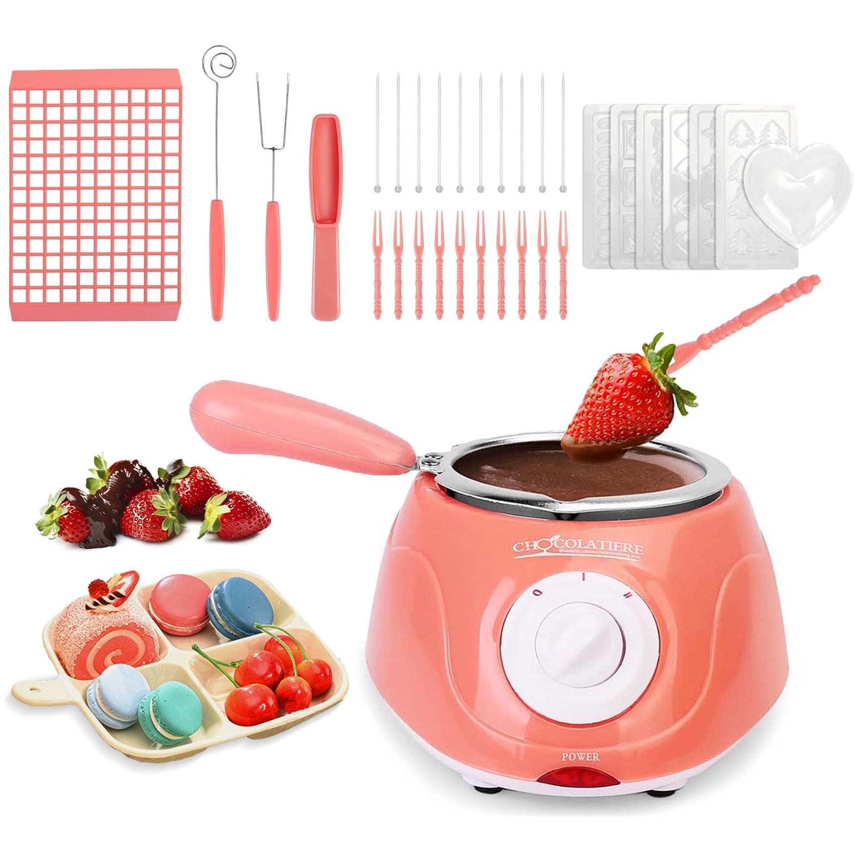 Electric Chocolate Melting Pot Gift Set，MINI Melting Fondue Set for ...