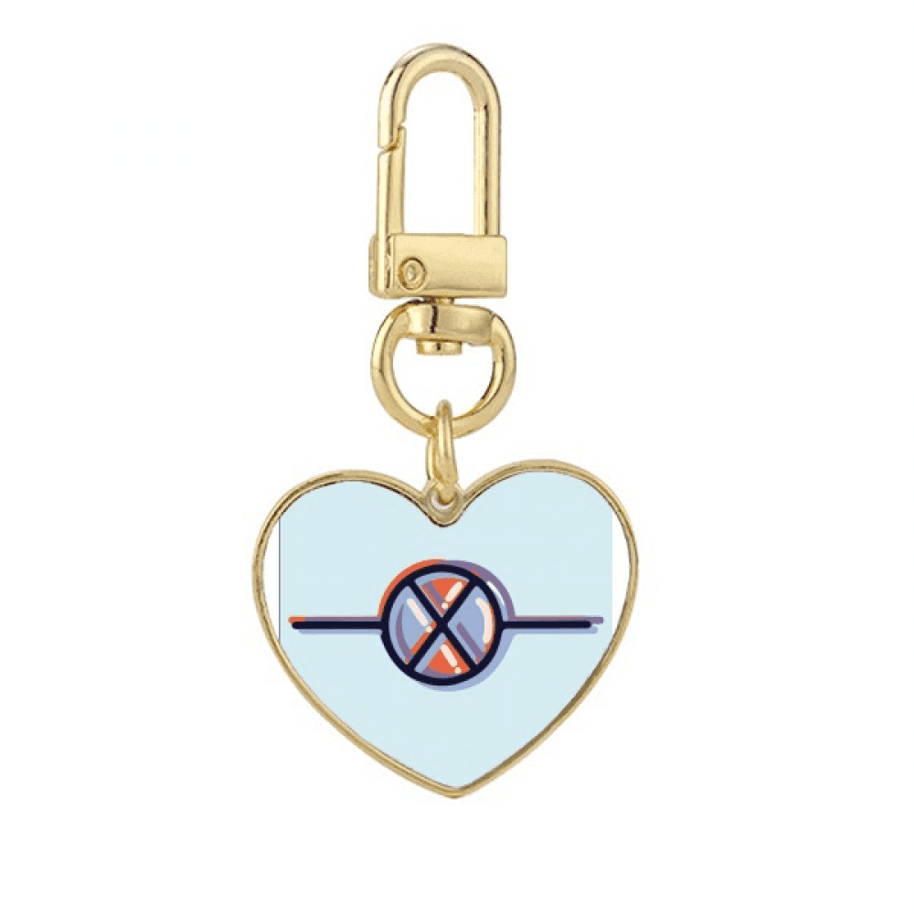 Electric Circuit Diagram Gold Heart Keychain Metal Keyring Holder ...
