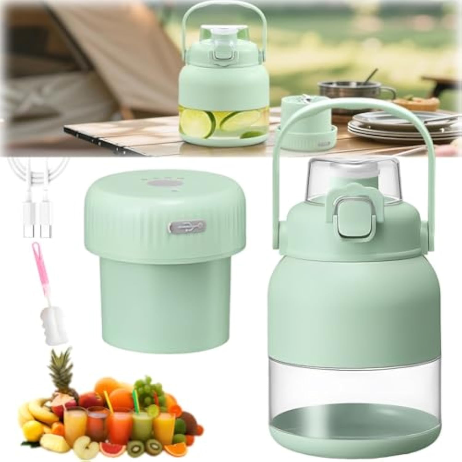 Electric Citrus Juicer 28 Oz, With Straw and Two Lids, Portable Mini ...