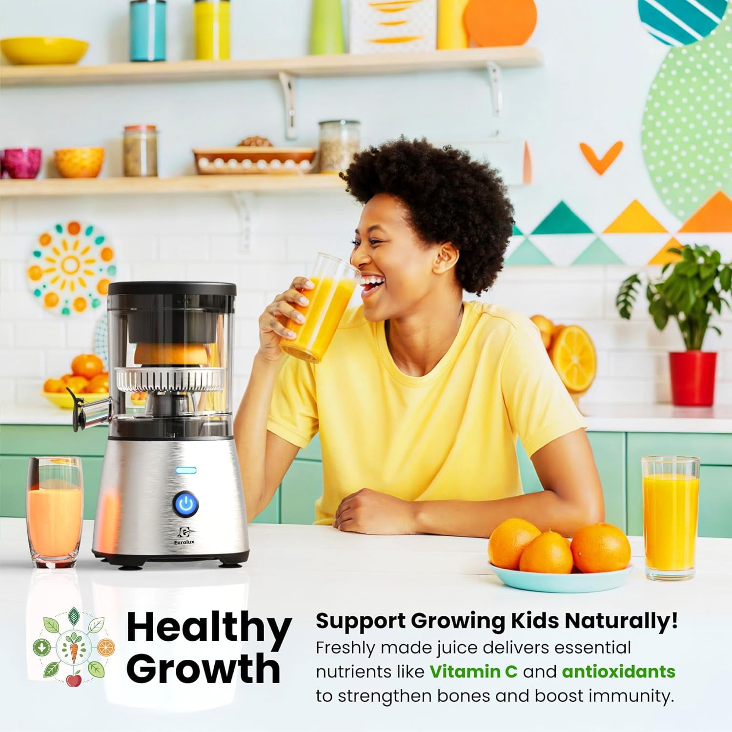 Electric Citrus Juicer Stainless Steel | Premium Hands-Free One-Touch ...