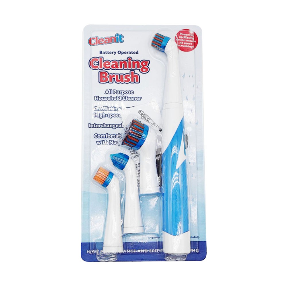 Electric Cleaning Brush with 4-in-1 Replaceable Brush Heads, Cordless ...