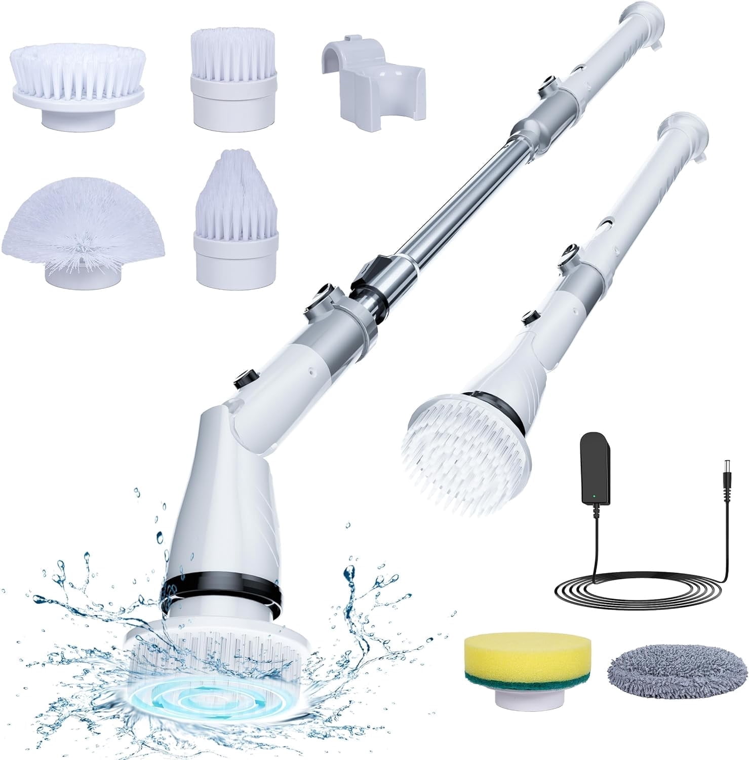 Electric Cleaning Brush, Cordless & Powerful Spin Scrubber, Adjustable ...