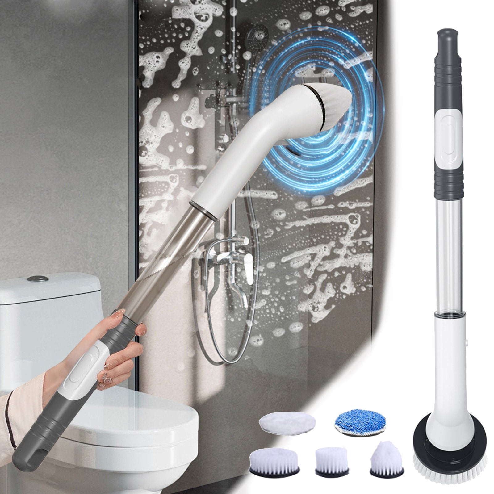 Electric Cleaning Brush Set, 25w Power with 5 Replaceable Heads, Usb ...