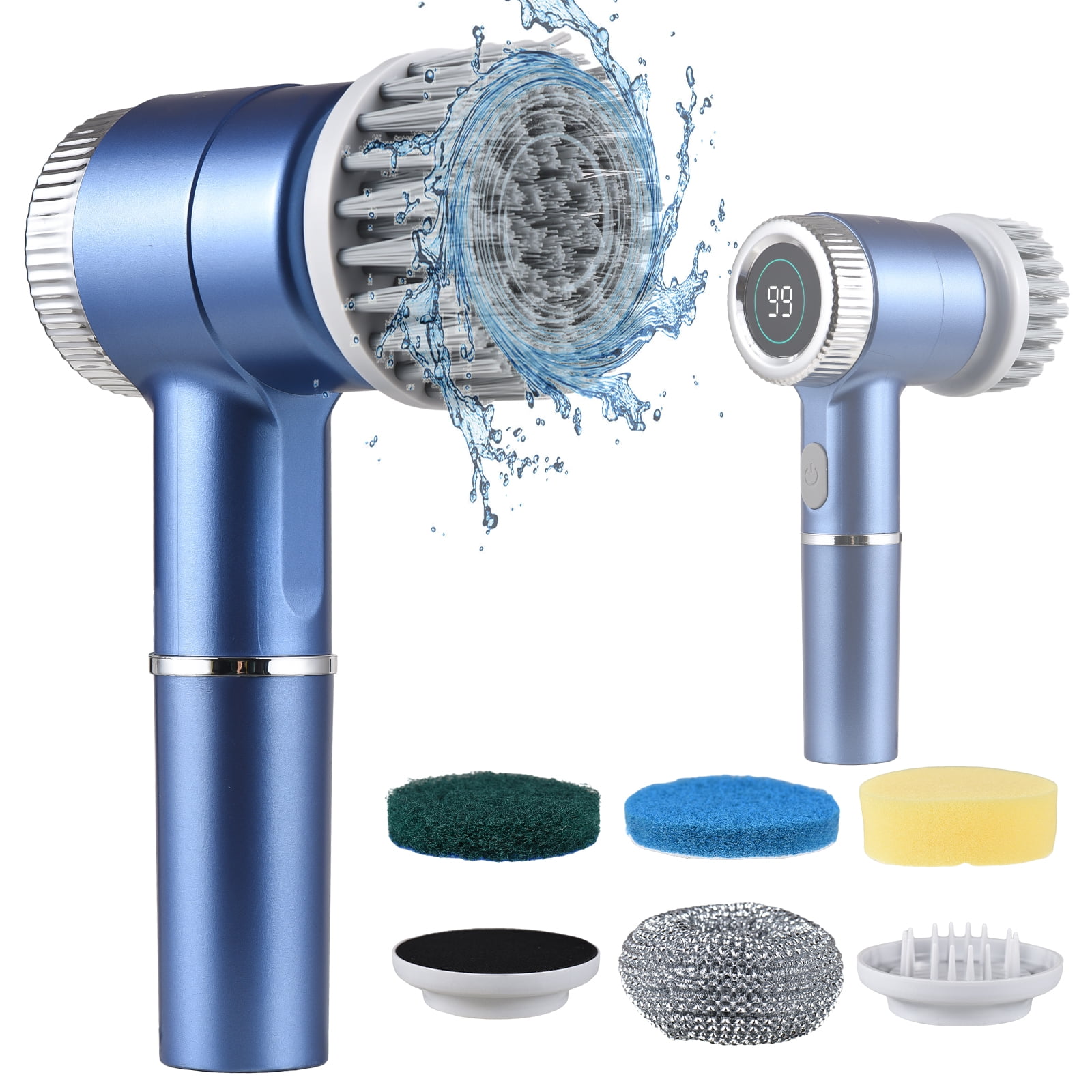Electric Cleaning Brush Set Portable Cordless Electric Spin Scrubber ...