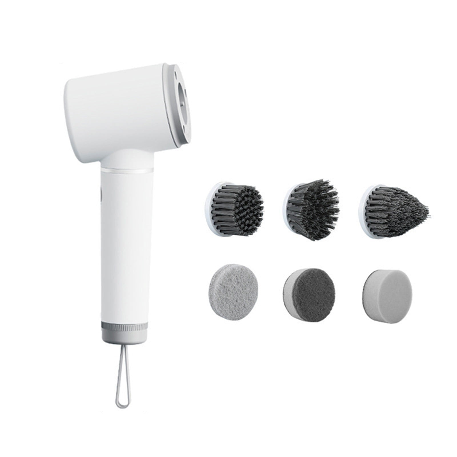 Electric Cleaning Brush With 6 Interchangeable Heads Battery Powered ...
