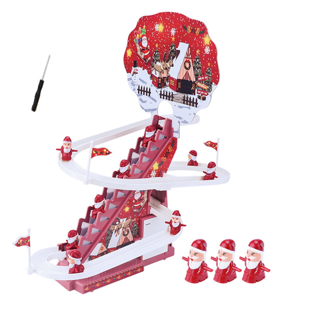 Electric Climbing Stair Santa Claus Musical Toy Cute Climbing Ladder ...