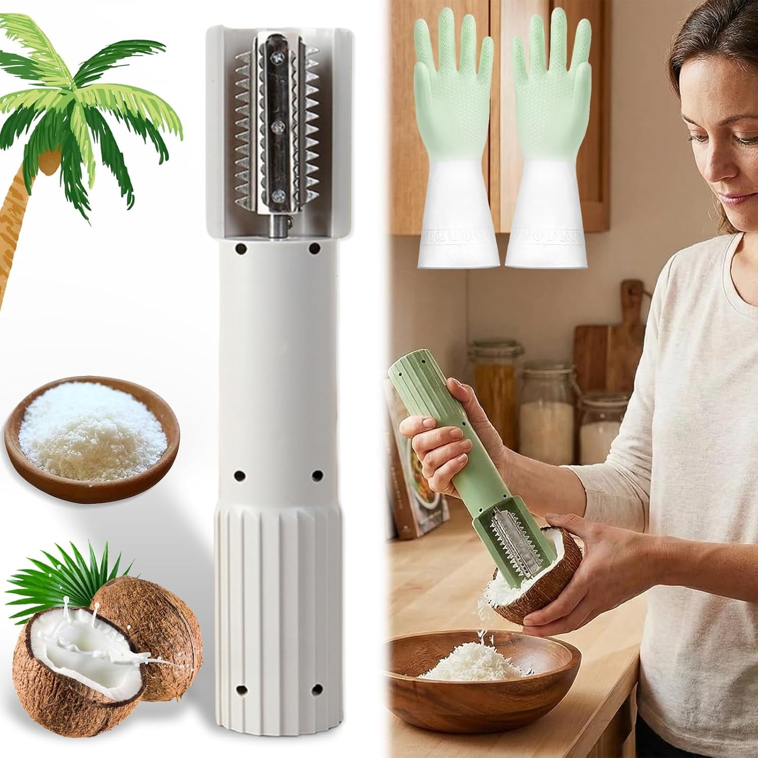 Electric Coconut Grater Machine, 2026 Upgrade Portable Coconut Grater ...