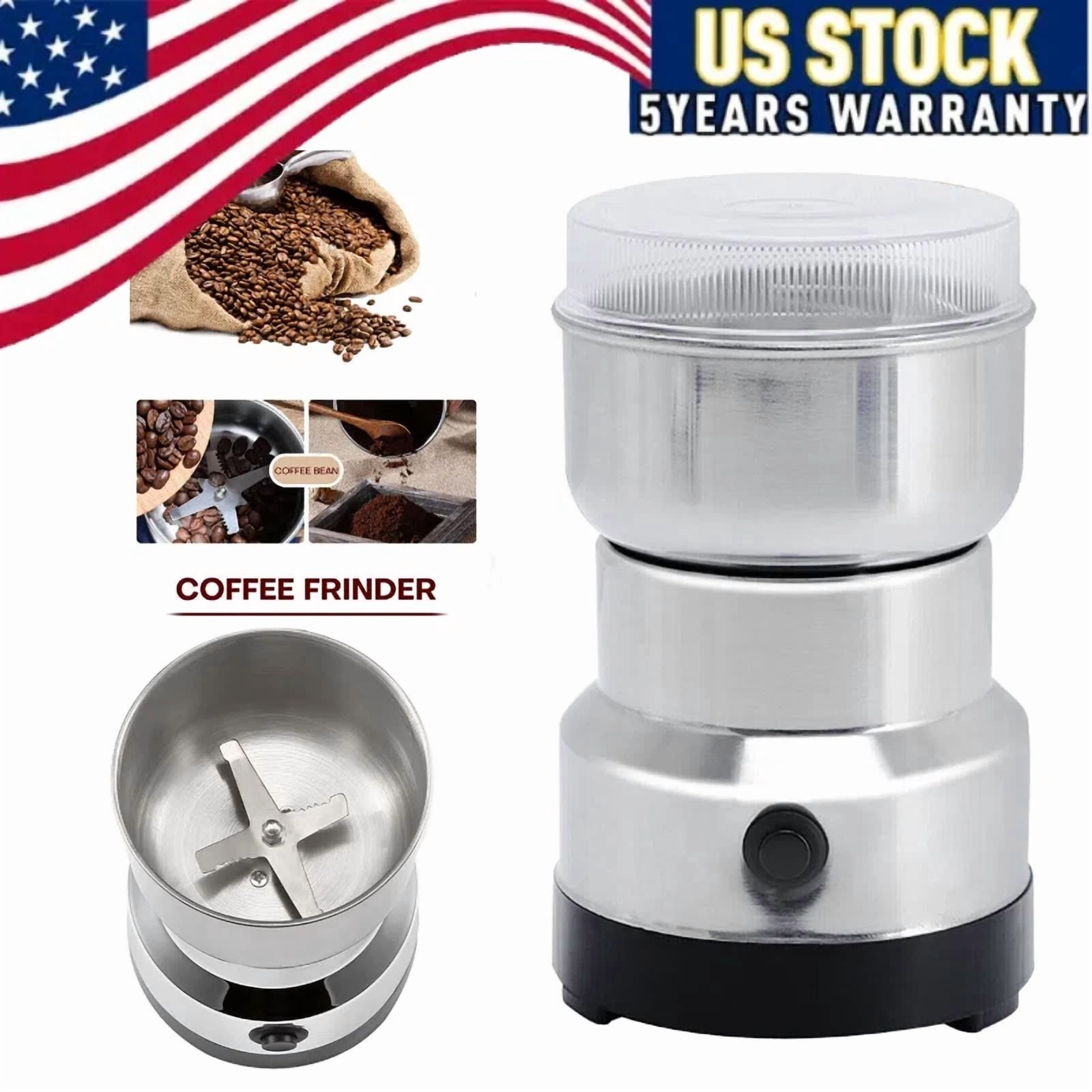 Electric Coffee Bean Grinder Nut Seed Herb Grind Spice Crusher Mill ...