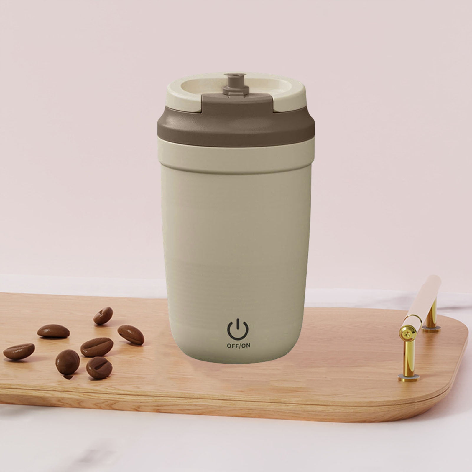 Electric Coffee Cup Mixing Cup with Lid Stainless Steel Electric ...