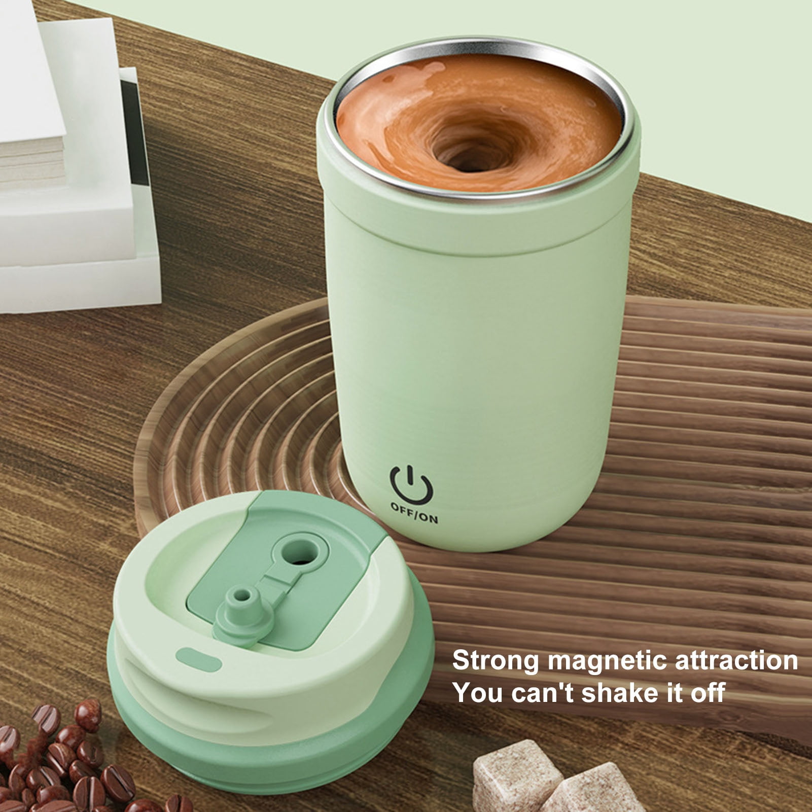 Electric Coffee Cup Mixing Cup with Lid Stainless Steel Electric ...