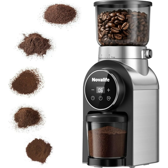 Electric Coffee Grinder, Burr Coffee Beans Grinder with 30 Grinding ...